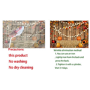 YYNXSY Fall Thanksgiving Photo Backdrop Autumn Retro Board Backdrops Wooden Fence Haystack Pumpkin Photo Background Thanksgiving Party Decorations Studio Photography Props 7X5FT YY-2516