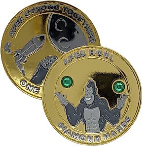 DFE Apes HODL | Diamond Hands | to The Moon 2 Challenge Coin (Green)