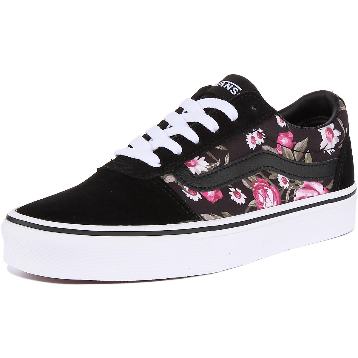 Vans Women's Low-Top Trainers, Multicolour Roses Black Xnw, 8