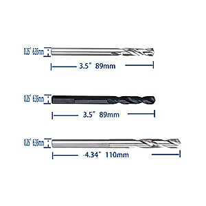PLG2SUPT 1/4 inch Pilot Drill Bit High-Speed Steel Bit HSS for Hole Saw Arbor 12pcs Use in Wood, Metal.
