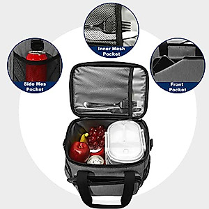 Deosk Lunch Box for Men/Women,Insulated Lunch Bag Cooler Bag,Leak-Proof Large Beach Cooler Adult Lunch Box for Work/Picnic/Travel(M-grey)