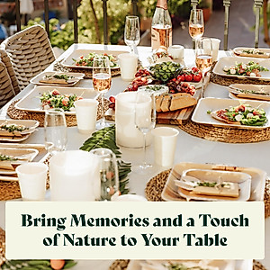 Chic Leaf Compostable & Biodegradable Palm Leaf Disposable Bamboo Plates - Disposable Party Plates for Appetizers (1, 7'' (Pack of 50))