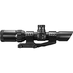 Barska Compact Rifle Scope Red/Green Illuminated Mil-Dot Reticle with Cantilever Rings - 1-4x28
