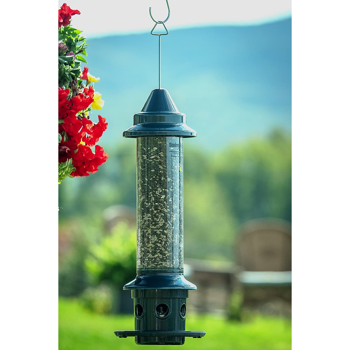 Squirrel Buster Plus Squirrel-proof Bird Feeder w/Cardinal Ring and 6 Feeding Ports, 5.1-pound Seed Capacity, Adjustable, Pole-mountable (POLE ADAPTOR SOLD SEPARATELY), Green