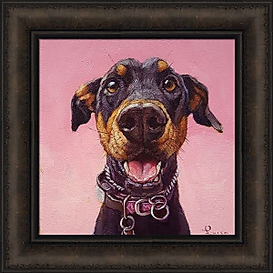Follow Your Nose 12 by Lucia Heffernan 16x16 Doberman Pincher Dog Dogs Humorous Framed Art Print Wall Décor Picture