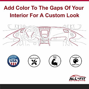 All-Fit Automotive Car Gap Filler – 10 Ft Red Trim Molding for Car Accessories Interior – Universal, Flexible Car Interior Accessories for Dashboards, Panels, & Air Vents – Easy DIY Installation