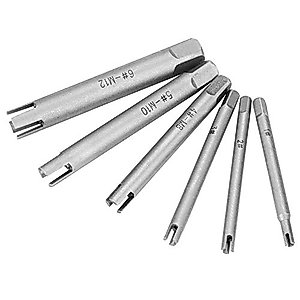Tap Extractor 3/4 Flute Broken Head Screw Remover Stripped Tap Extractor Set Steel 3 Types 6 Pcs