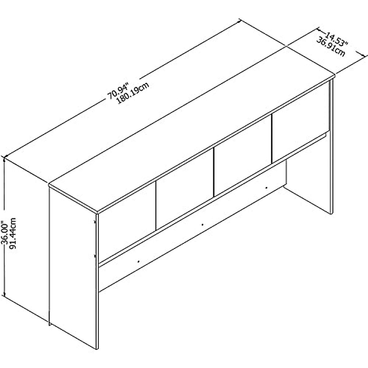 Bush Business Furniture Studio C 72W Desk Hutch, White