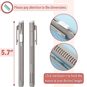 Mr. Pen- Retractable Mechanical Eraser Pen, Pack of 6, Pastel Colors, Pencil Eraser, Eraser for Pencils, Retractable Eraser, Eraser for Artists, Eraser for Pens, Retractable Eraser Pen