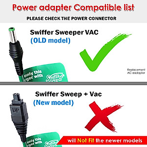 T-Power 9V Charger for Emerson 1-FS4000 1-FS4000-000 1FS4000000 DCH2-100US.1301 Swiffer Sweeper Vac Vacuum Battery Power Supply Cord