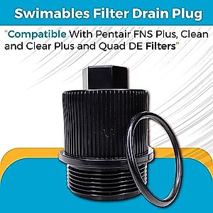 Swimables Filter Drain Plug Compatible with Pentair FNS Plus, Clean and Clear Plus and Quad DE Filters 190030 | Compatible with Pentair Drain Plug on Pentair Filter Parts | Oring Included