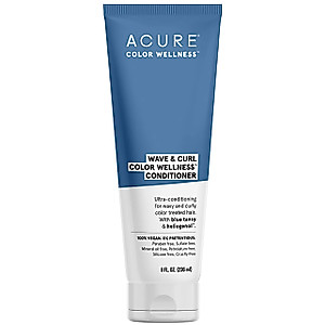 ACURE Wave & Curl Color Wellness Conditioner | 100% Vegan | Performance Driven Hair Care | Blue Tansy & Sunflower Seed Extract - Ultra-Conditioning For Wavy & Curly Color Treated Hair | 8 Fl Oz