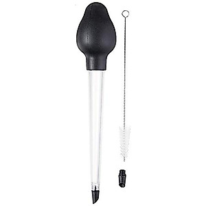 Tovolo Easy-to-Use, Angle Tipped, Dripless Baster for Turkey Roasting, Dishwasher-Safe, BPA-Free Silicone & Plastic, Large, 1 Count, Clear