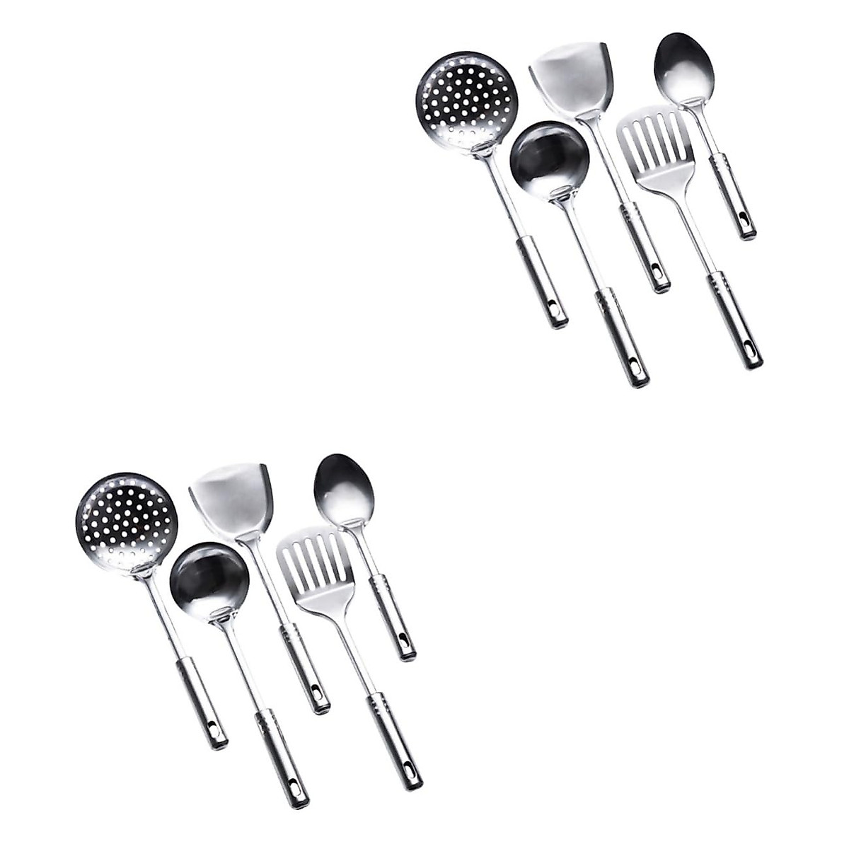 NOLITOY 10 Pcs Metal Spatula Chef Utensils Stainless Steel Cookware Cooking Tools Stainless Steel Kitchen Utensils Stainless Steel Cooking Utensils Metal Spoons Kitchen Spatula Handle