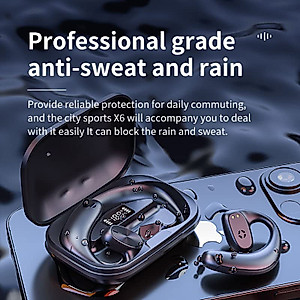 Open Ear Headphones Wireless Bluetooth Running Earbuds with Earhooks Air Bone Conduction Headphones Bluetooth Over The Ear Wireless Earbuds for Gym Cycling Open Ear Bone Conduction Earbuds Head Set