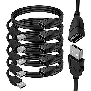 SaiTech IT 5 Pack Speed USB 2.0 Extension Cable 480Mbps Male A to Female A for Laptop/PC/Printers - 3.3 Feet - 1.2M