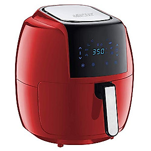 GoWISE USA 7-Quart 8-in-1 Digital Air Fryer with Recipe Book, 7.0-Qt, Red