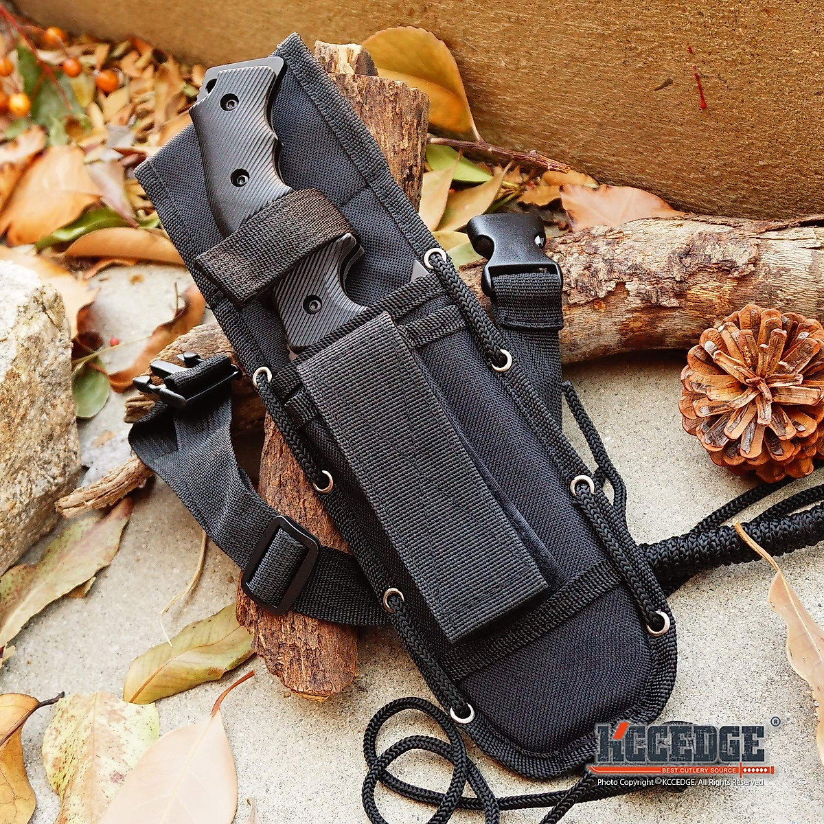 Tactical Knife Survival Knife Hunting Knife Full Tang Fixed Blade Knife Razor Sharp Edge Camping Accessories Camping Gear Survival Kit Survival Gear Tactical Gear 54962 (Black)