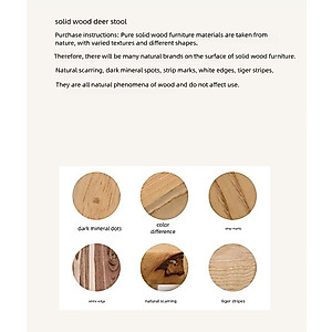 LMMYBQB Solid Wood Deer Back Chairs, Household Small Chairs, Small Benches, Dining Chairs, Low stools, Shoe Changing stools