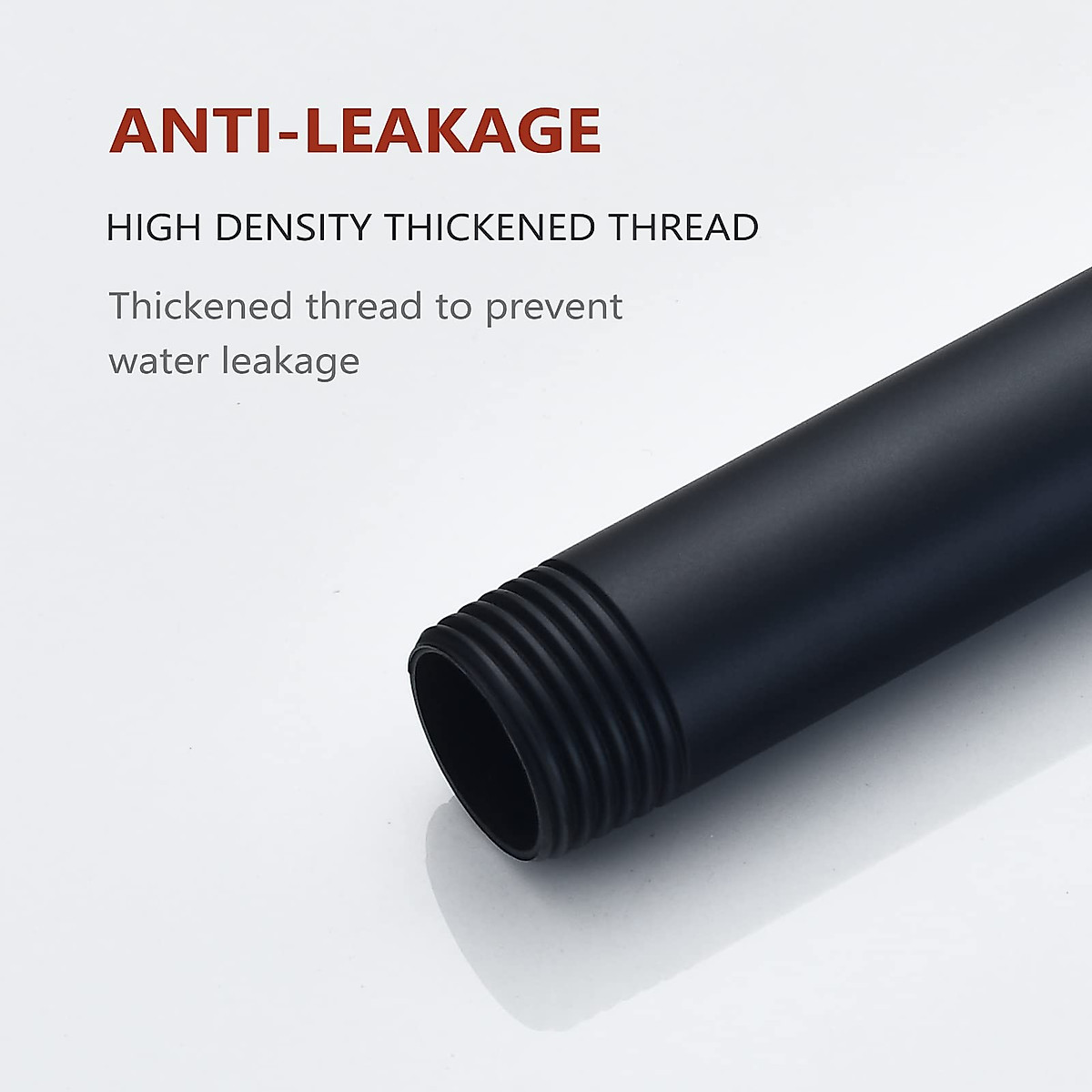 LOWCUS Wall Mounted Extention Shower Arm (Sold with Shower Arm Flange) for U4993-BL 6-inches, Matte Black