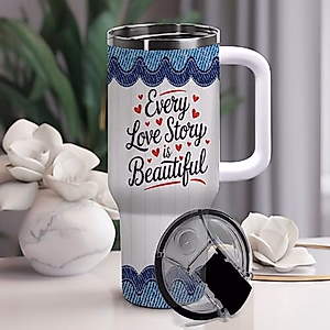 Custom 40oz Tumbler with Handle – wedding day timeline-Personalized Couple Gift for Anniversary Wedding Gift, Birthday, Mother's Day, Valentine’s Day 5gaaWk