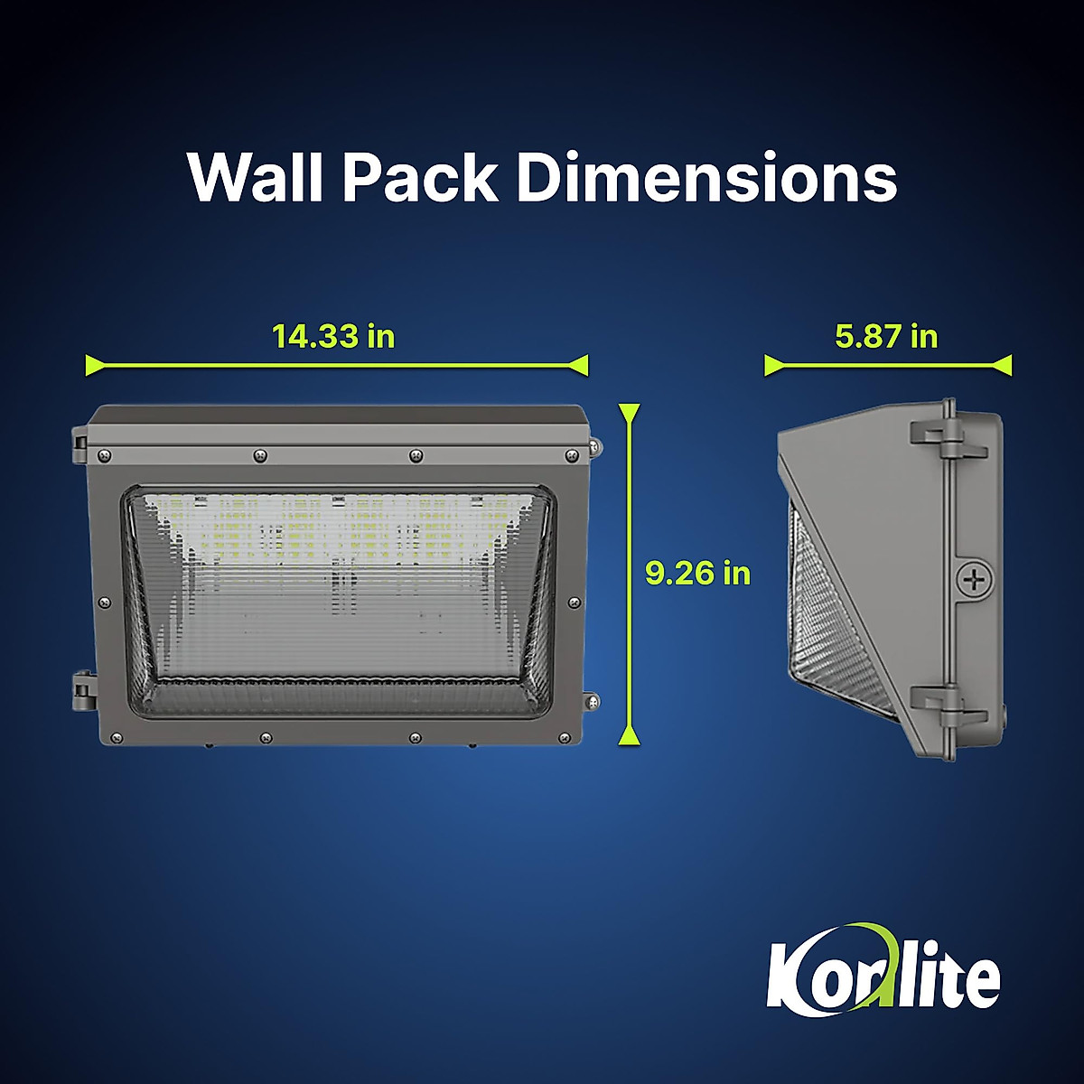 Konlite - 108/90/63W Commercial LED Wall Pack Light with Photocell, IP65 Rated, DLC/ETL Listed Wall Light Fixtures, Wall Lights for Outdoor Lighting, 3 Bright Lvls, Up to 14,040LM, 5000K Daylight