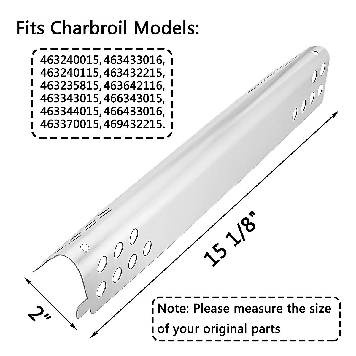 Hisencn Grill Replacement Parts for Charbroil Advantage Series 4 Burner 463433016, 463235815, 466235816, 466240115, 46643301 Gas Grills, Stainless Pipe Burner, Heat Plate Tent Shield and Cooking Grate