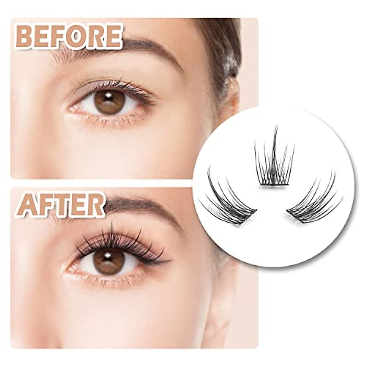 FinyDreamy DIY Eyelash Extension Lashes Clusters Spikes Style D Curl 48 Individual Clusters Lashes Reusable Artificial False Eyelash For Authentic Eyelash Extension Look (16mm)