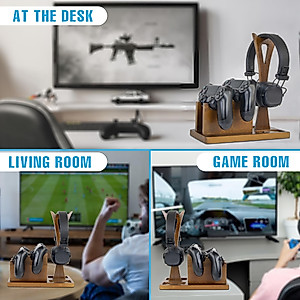 Gamer Gifts for Men Gaming Controller Organizer with Headphone Holder & Game Controller Stand - Unique Gift Idea for Teenage Boy, Husband, Boyfriend, Game Lover, Game Room Decor, Gaming Accessory