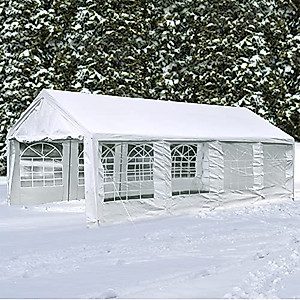 YITAHOME 13x26FT Party Tent Heavy Duty Wedding Tent Event Shelters Outdoor Canopy Upgraded Galvanized Steel Carport with Removable Sidewall Windows for Commercial and Parties (White)