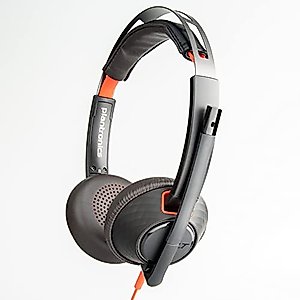 ITSPWR Bundle Plantronics® (Poly) Blackwire C5220 Wired, Stereo Computer Headphones with Mic, USB-A 3.5mm Cord. Comes Type-C 4-Port Hub