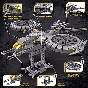 NEWABWN Star Space Raptor Attack Aircraft, War Airplane Model Spaceship Building Set for Adults, Compatible with Lego Set, Space Shuttle Fighter Military Plane Toy Gift for Boys 8-14 (887PCS)