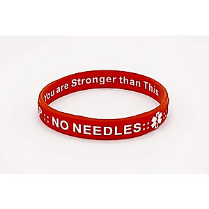 MandM NO BP, NO Needles for Dialysis, Lymphedema Arm Alert Silicone Bracelets, Wristbands Blue and Red(2)