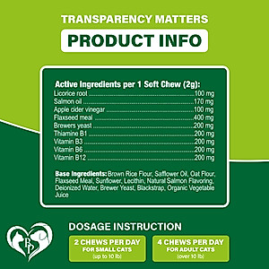 Flea and Tick Prevention Chewable Pills for Cats - Revolution Oral Flea Treatment for Pets - Pest Control & Natural Defense - Chewables Small Tablets Made in USA (Salmon Fish (for Cats))