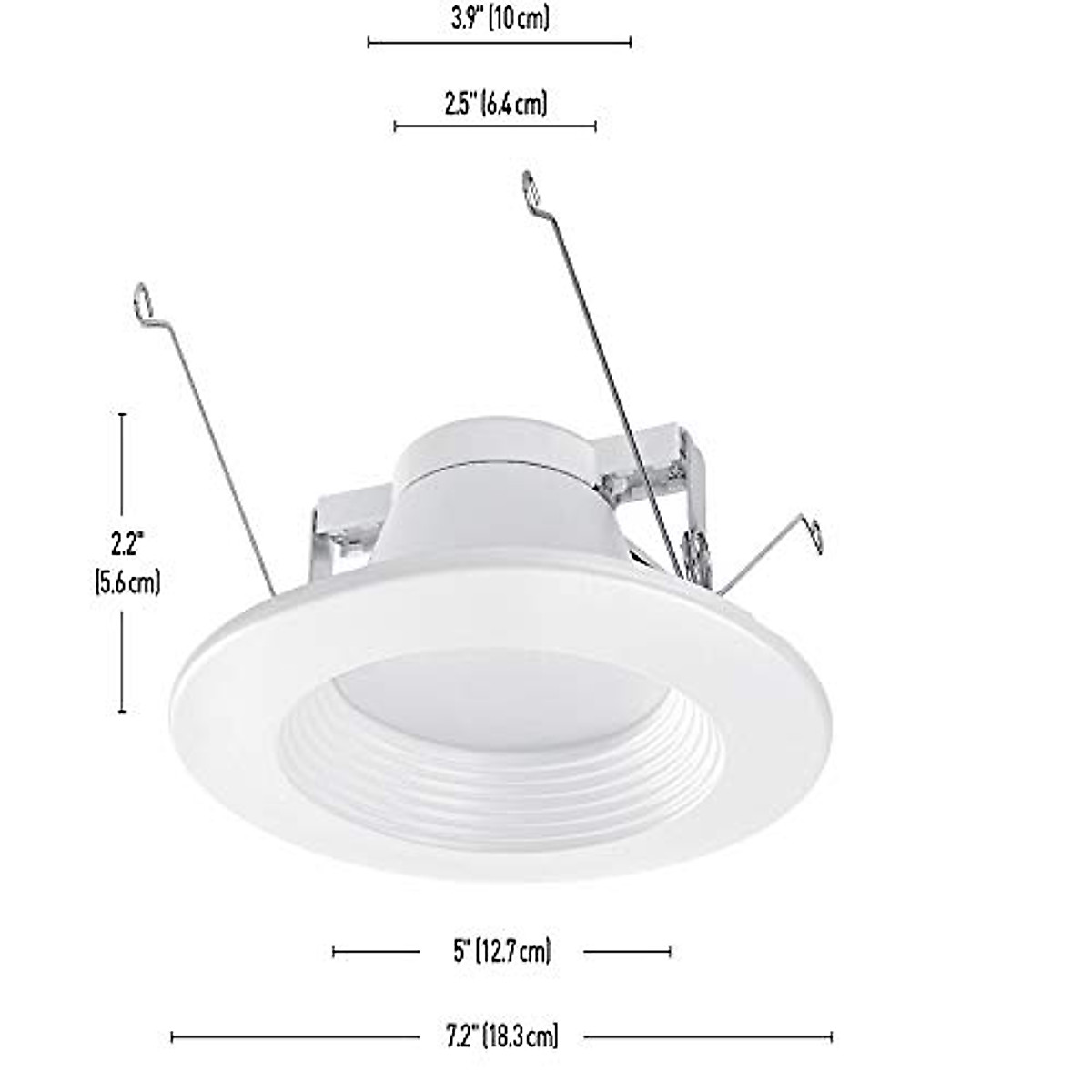 5"/6" LED Integrated Retrofit Recessed Lighting Kit, 11 Watts, Energy Star, Dimmable, Damp Rated, Ridged Baffle, White Finish,91148