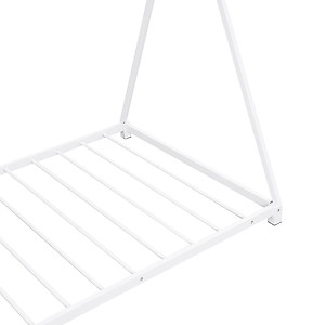 Harper & Bright Designs Twin Floor Bed for Kids, Montessori Bed, Playhouse Bed Frame, Twin Tent Complete Bed, Metal Floor Twin Bed for Kids, Boys, Girls, No Box Spring Needed (White, Twin)
