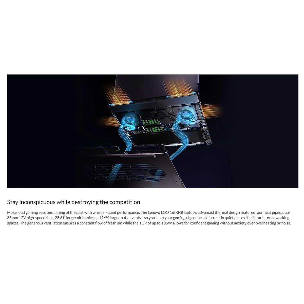 Lenovo LOQ 16" 144Hz WUXGA Gaming Laptop, GeForce RTX 4050, Intel Core i5-13500H, 16GB DDR5 RAM, 1TB PCIe SSD, Webcam, Backlit Keyboard, RJ-45, Wi-Fi 6, Windows 11 Home, Grey