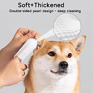 MOOECKOM Dog Ear Cleaner Dog Ear Wipes，Natural Ear Wipes Finger for Dogs & Cats Finger Ear Cleaner Wipes，50 Count