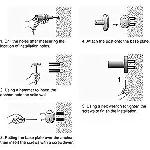 Homestep 5 pcs Bathroom Hardware Set, Stainless Steel Round Wall Mounted Include 20" Bath Towel Bar ,Toilet Paper Holder , Hand Towel Ring , 2 Towel Robe Hooks ,Bathroom Accessories Kit (Matte Black)