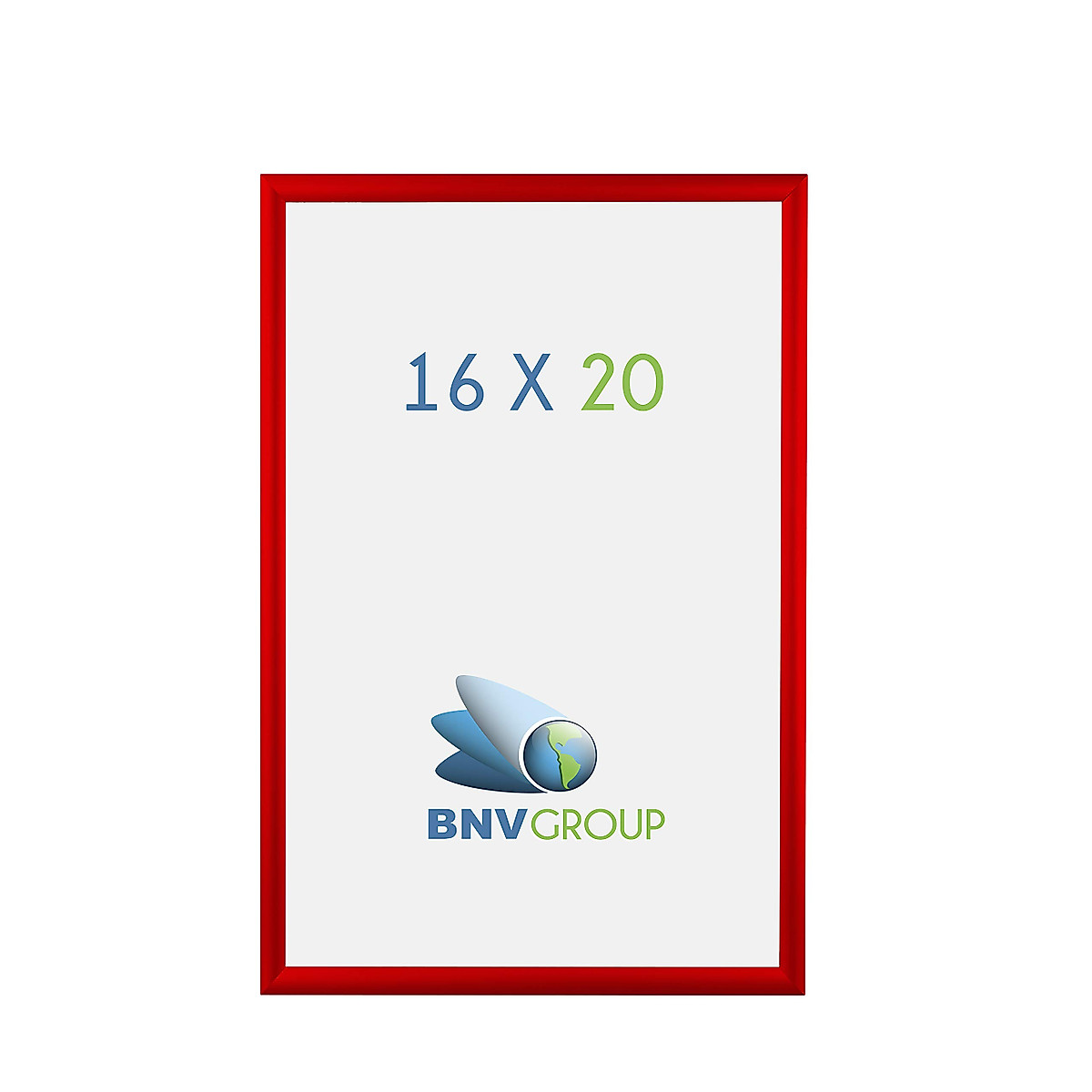 BNV Aluminum Front Load Snap Poster/Picture Frame, Red, 16x20 Inches, 1'' Profile, Wall Mounting, Portrait and Landscape Mode, Easy Installation, Anti-Glare, PVC Cover, Lightweight