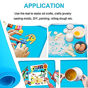 Silicone Non-Slip Kids Placemat, Reusable Placemat for Kids Baby Toddlers, BPA Free Children’s Dining Food Mat - Blue