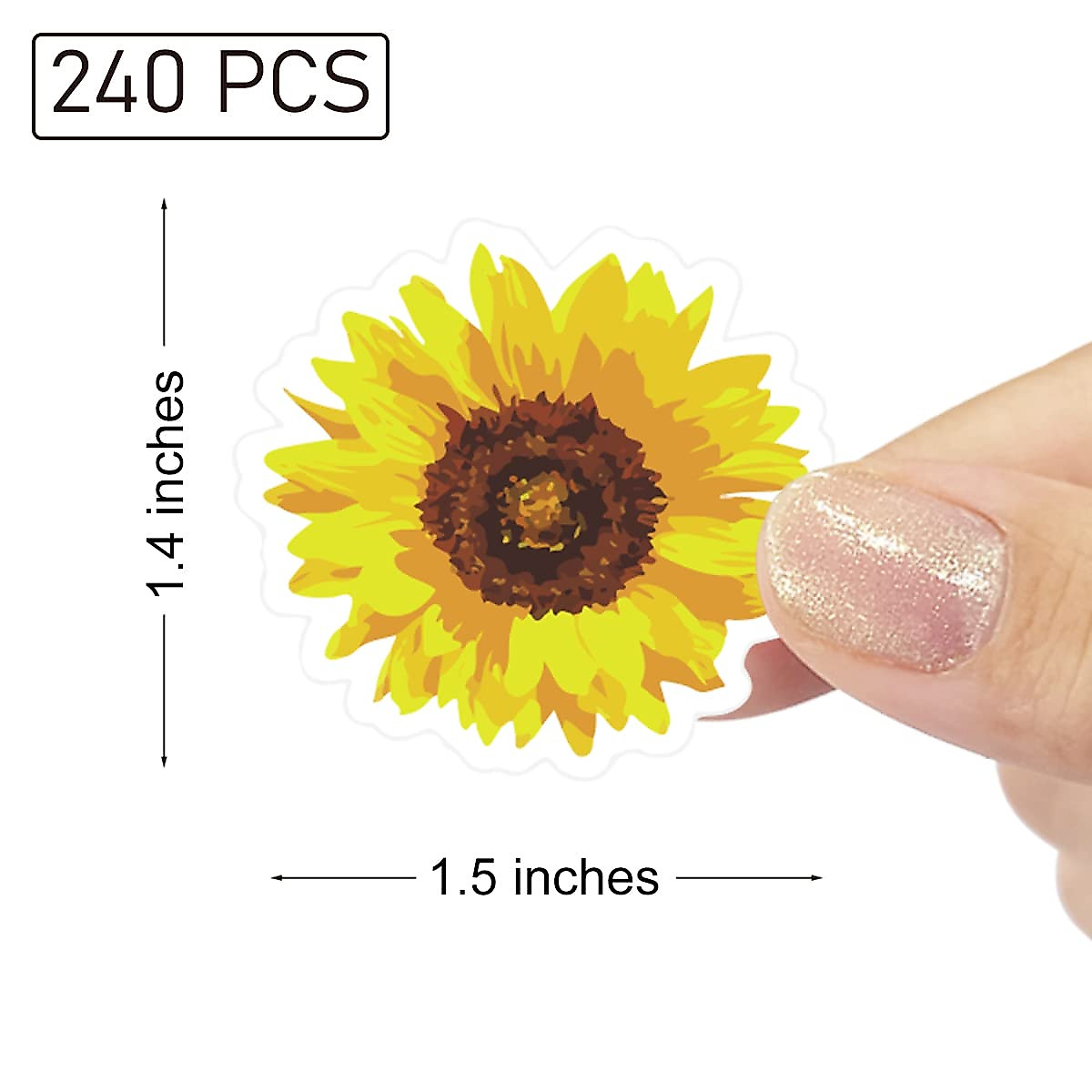 Wailozco 240 PCS Cute Sunflower Business Stickers,Funny Small Business Envelopes Stickers for Business Packages/Handmade Goods/Bags ,6 Different Design,Sunflower Theme Small Shop Business Stickers for