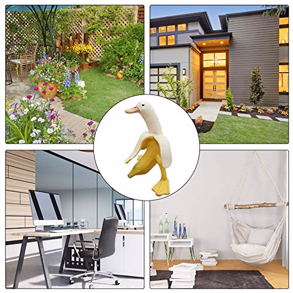 Banana Duck Sculpture, Whimsical Banana Duck Yard Art, Creative Banana Duck Art Statue Garden Yard Outdoor Decor (1 pc) 1