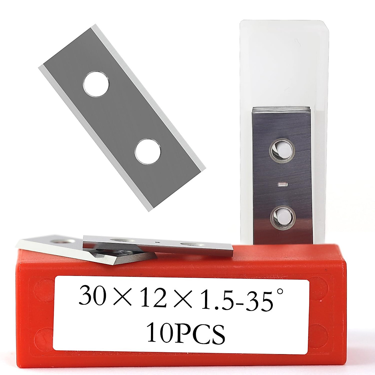 30mm Carbide Inserts Cutters Scraper Blades 1.18" 2 Edges for Paint Scrapers Woodworking Spiral Helical Planer Cutter Head Flush Trim Bit Lathe Turning Tools, 30x12x1.5mm 10pcs