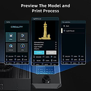 Creality Ender 3 V2 Neo 3D Printers with CR Touch Auto Leveling PC Steel Printing Platform Metal Bowden Extruder Model Preview Function 3D Printer 95% Pre-Install for Beginners 8.66*8.66*9.84 inch