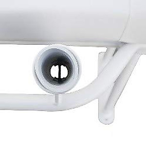 Fishmaster Original Leaning Post for Center Console Fishing Boats – Three Rocket Launcher Rod Holders, Rectractable Footrest, Flow Through Foam – White Upholstery/White Powder Coat