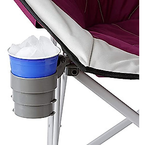 CORE Equipment Folding Oversized Padded Moon Round Saucer Chair (Wine)