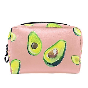 TBOUOBT Cosmetic Travel Bags, Makeup Case, Makeup Bag for Toiletries, Avocado Watercolour Fruit