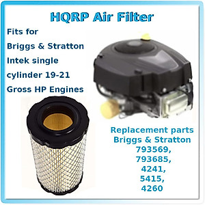 HQRP Filter Kit compatible with Craftsman YT3000 YS4500 LT2000 42" 46", Toro LX426, MTD ZT-42, Husvarna Riding Mowers Lawn Tractors with 19-21HP B&S Intek Engines