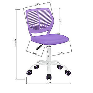 Geniqua Children Task Chair Lumbar Mid Back Adjustable Height Study Computer Chair with Mesh Seat Casters for Home Office, School, Purple